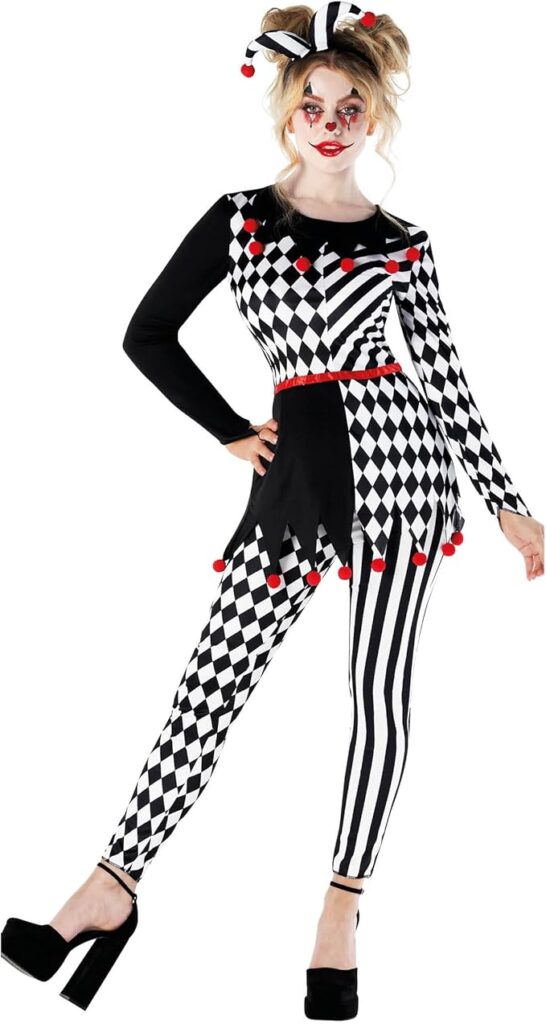 Morph Women Jester Creepy Clown Costume - Jester Planet